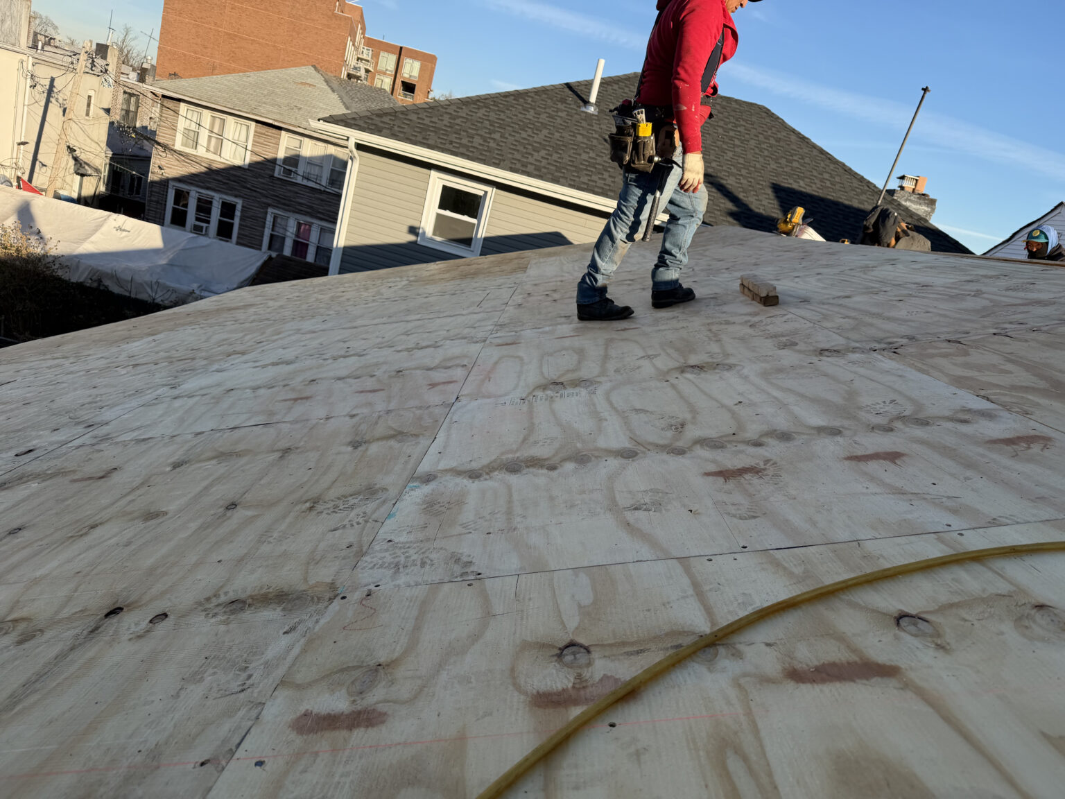 Flat Roof, New Gutter install - White Marble Construction